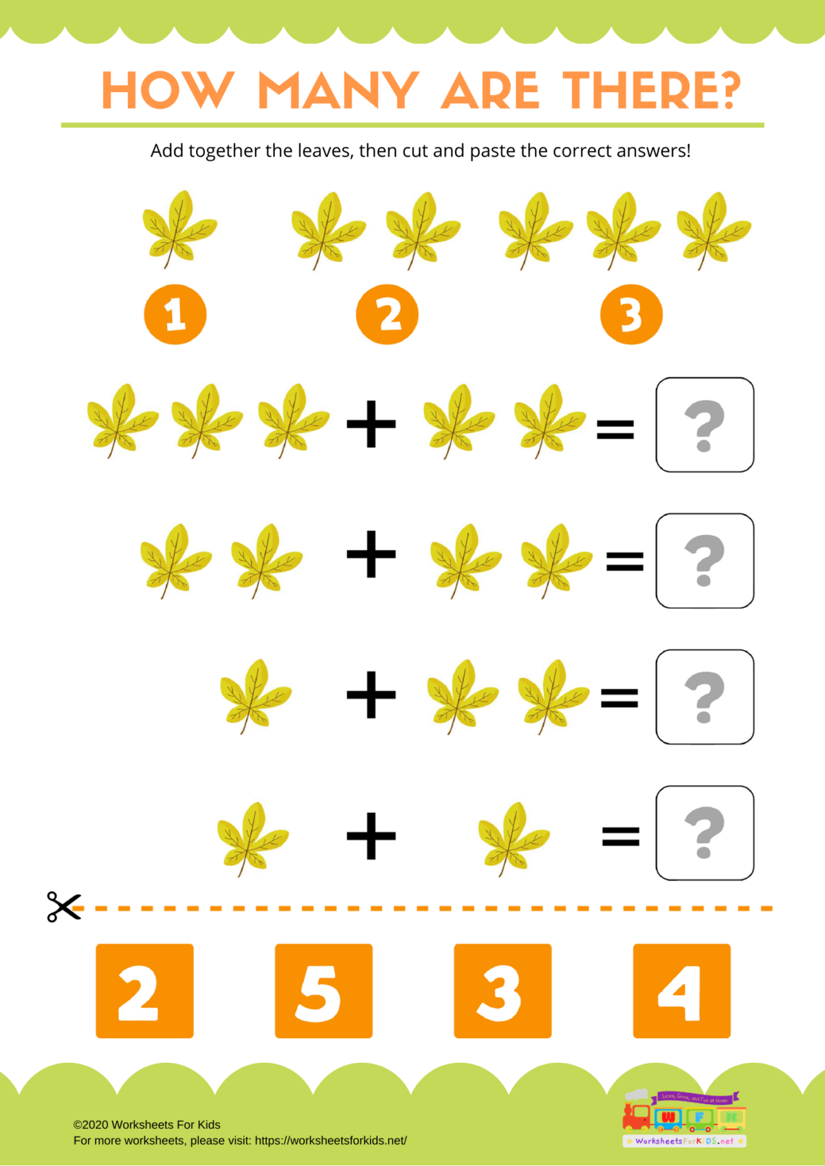 25. Cut and Paste Counting: Leaves (1)